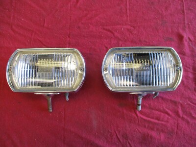 USED PAIR LUCAS Fog Light assemblies ORIGINAL ENGLAND CHROME & GLASS ...