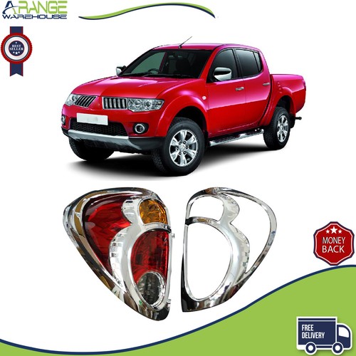 Fit Mitsubishi L200 05-15 CHROME REAR TAIL LIGHT LAMP COVERS TRIMS ...