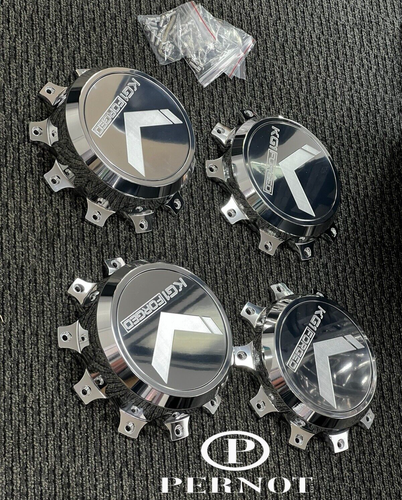 FLOATING KG1 Polished Aluminum Center Caps - Dually 10 Lug (Set of 4 ...