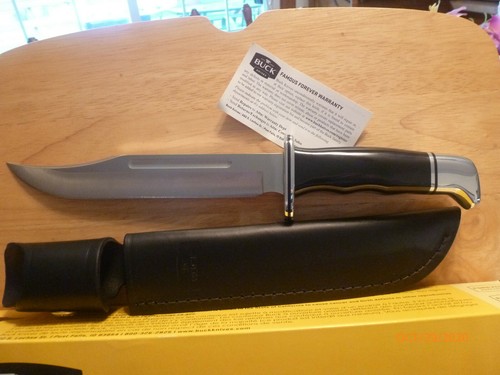 Buck Knives 120 General 7.375" Plain Edge 420HC Blade - Black Phenolic ...