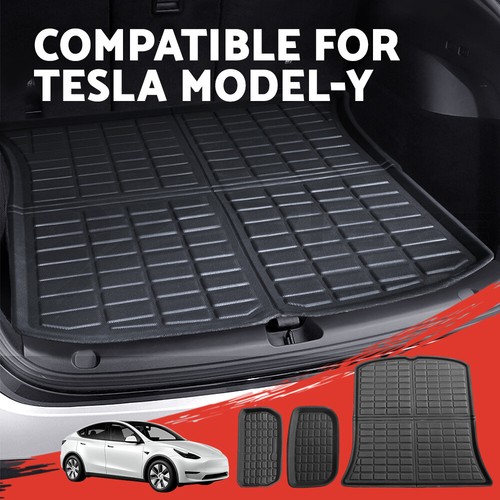 3PCS Car Rear Front Cargo Trunk Toolbox Rubber Mats Compatible for ...