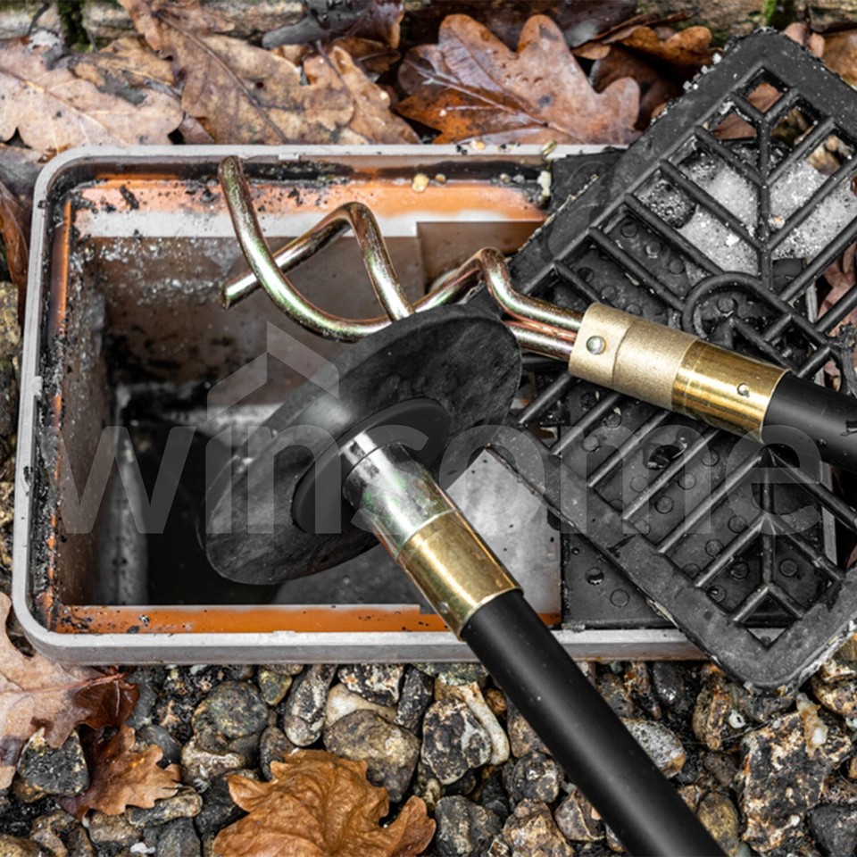 12Pcs Drain Rods 9.2m Outside Drainage Cleans Flexible Rubber Plunger ...
