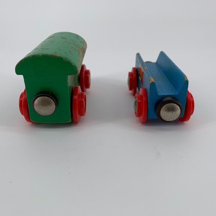 Vintage 1990s Authentic BRIO Train Car Magnet Blue Beechwood / Green ...