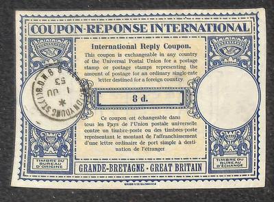 IRC INTERNATIONAL REPLY COUPON GREAT BRITAIN 8d TYPE B6 1953 | eBay UK