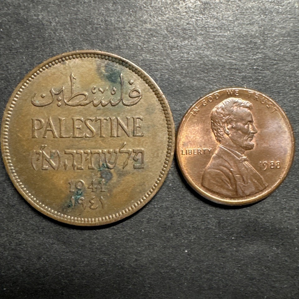 Palestine 2 Mils 1941 Bronze KM#2 Rare Coin Only 1.6 Million Minted ...