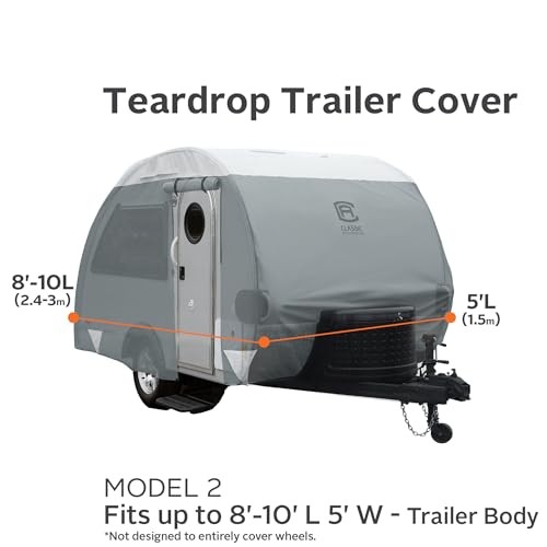 8'-10' Teardrop Trailer Cover with Waterproof and Windproof Rip-Stop ...