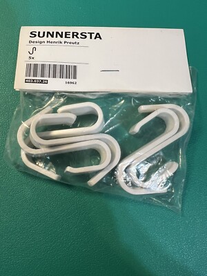Brand New Ikea Sunnersta White Hooks Pack of 5 | eBay