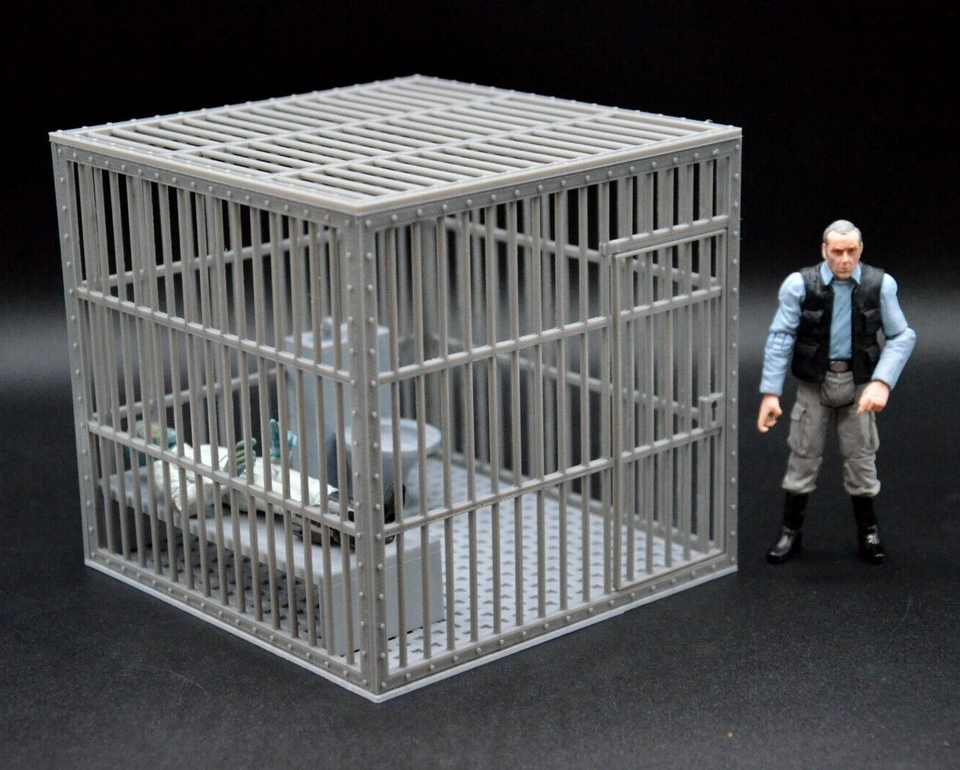 PRISON JAIL CELL PLAYSET 1:18 3.75 SCALE FIGURE DIORAMA GI JOE STAR ...
