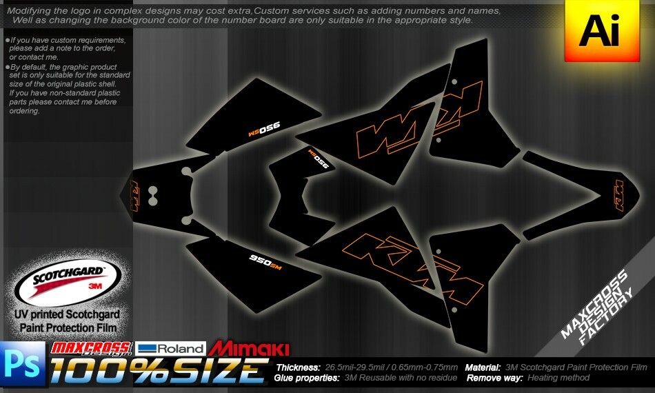 MAXCROSS GRAPHICS KIT FULL DECALS DECALS STICKERS FOR LC8 950 SM SMR ...