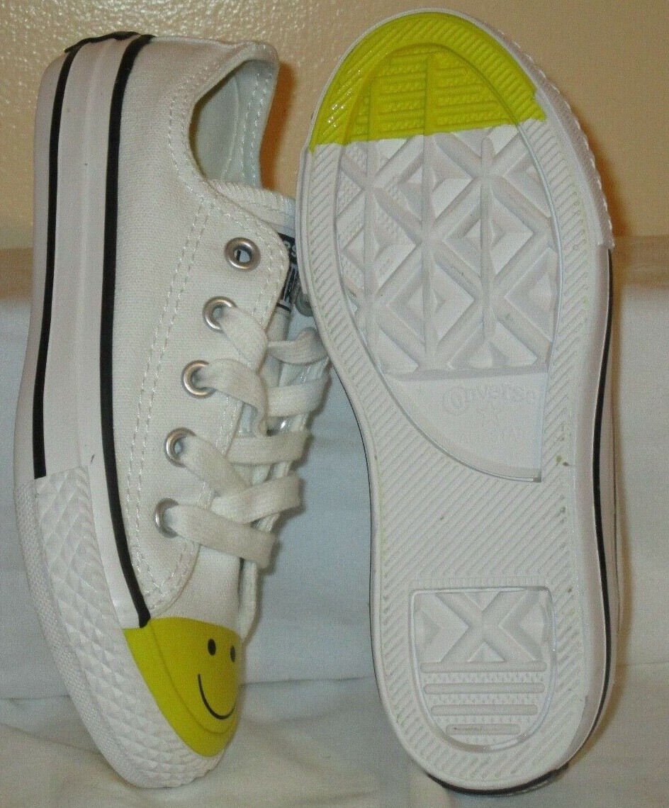 GIRL'S CONVERSE CTAS OX WHITE/FRESH YELLOW/BLACK 2C-1903-M88 SIZE 11 | eBay