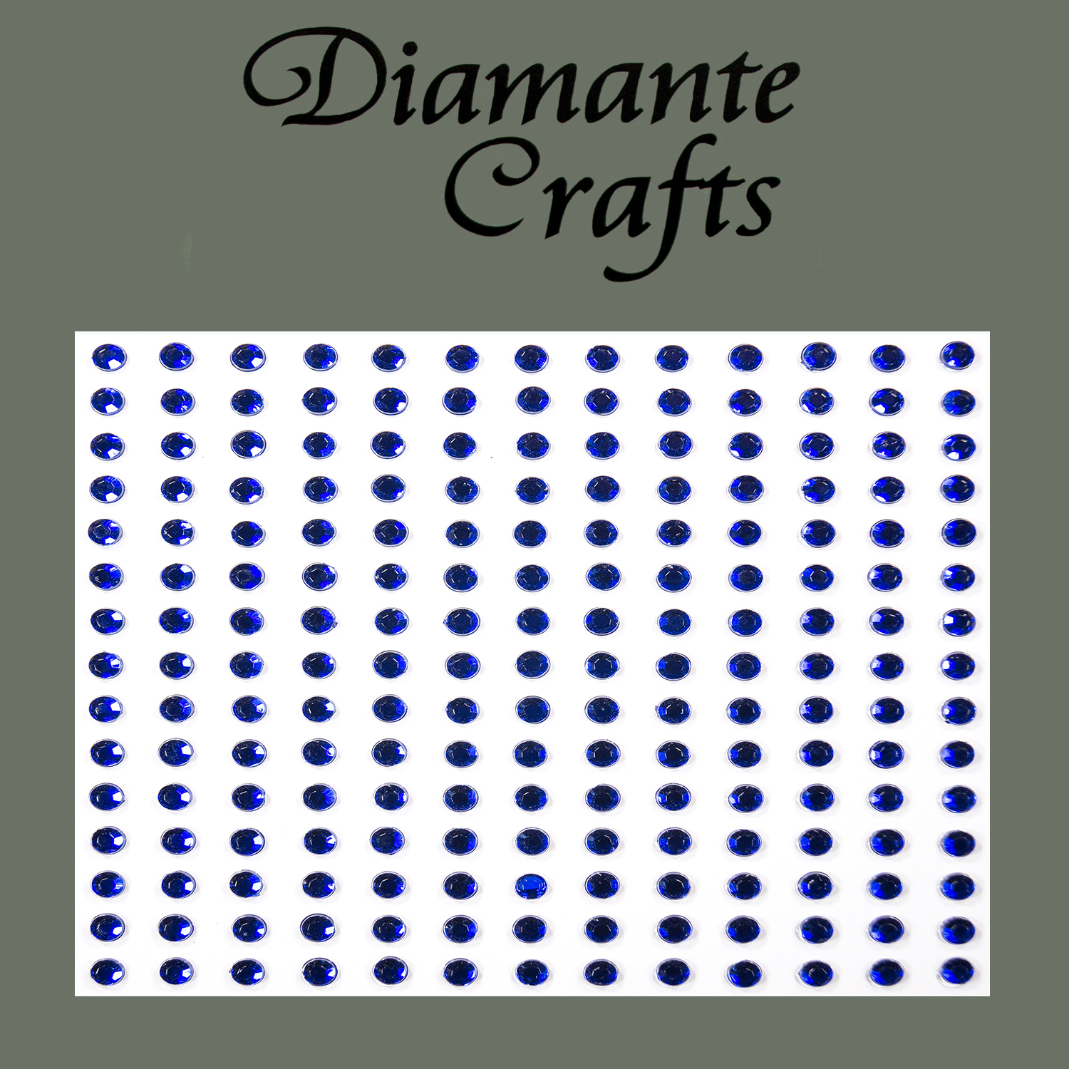 195 x 3mm Dark Blue Diamante Self Adhesive Rhinestone Body Vajazzle ...