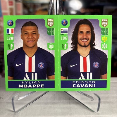 2019-20 Panini FIFA 365 Kylian Mbappe RARE Blue Back Sticker Cavani SSP ...