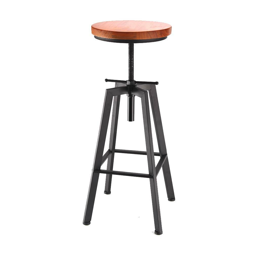 Vintage Bar Stool Tall Kitchen Stool Breakfast High Chair Home Wooden ...