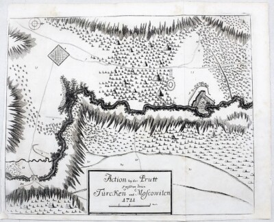 1723 Russia OCHAKOV Battle on Prut TURKISH-RUSSIAN War 1711 Orig ...