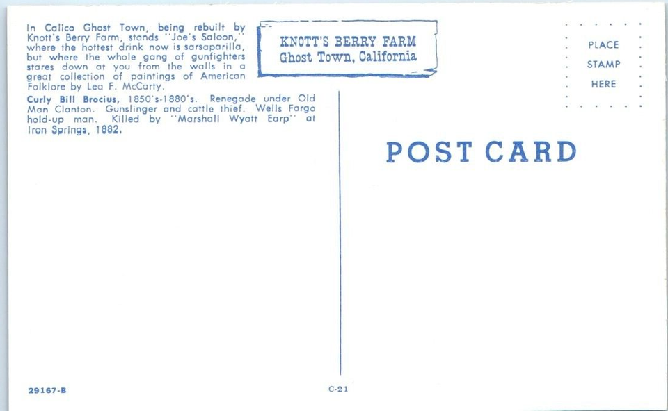 CURLY BILL BROCIUS painting CALICO GHOST TOWN Yermo, CA art - Postcard ...