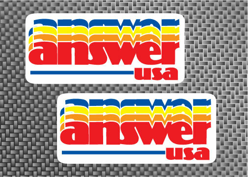 2x Answer USA 4.5" decal sticker ADESIVI ADHESIVO Motocross MX AHRMA KX ...