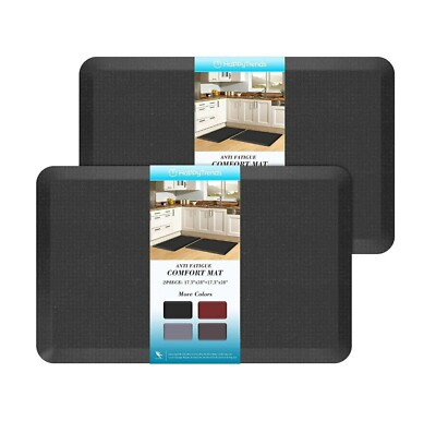 2 PCS Kitchen Mat Cushioned Anti-Fatigue Floor Mat Heavy Duty Ergonomic ...