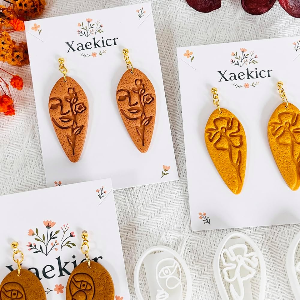Abstract Face Polymer Clay Cutters Set – 3PCS Clay Earring Cutters with ...