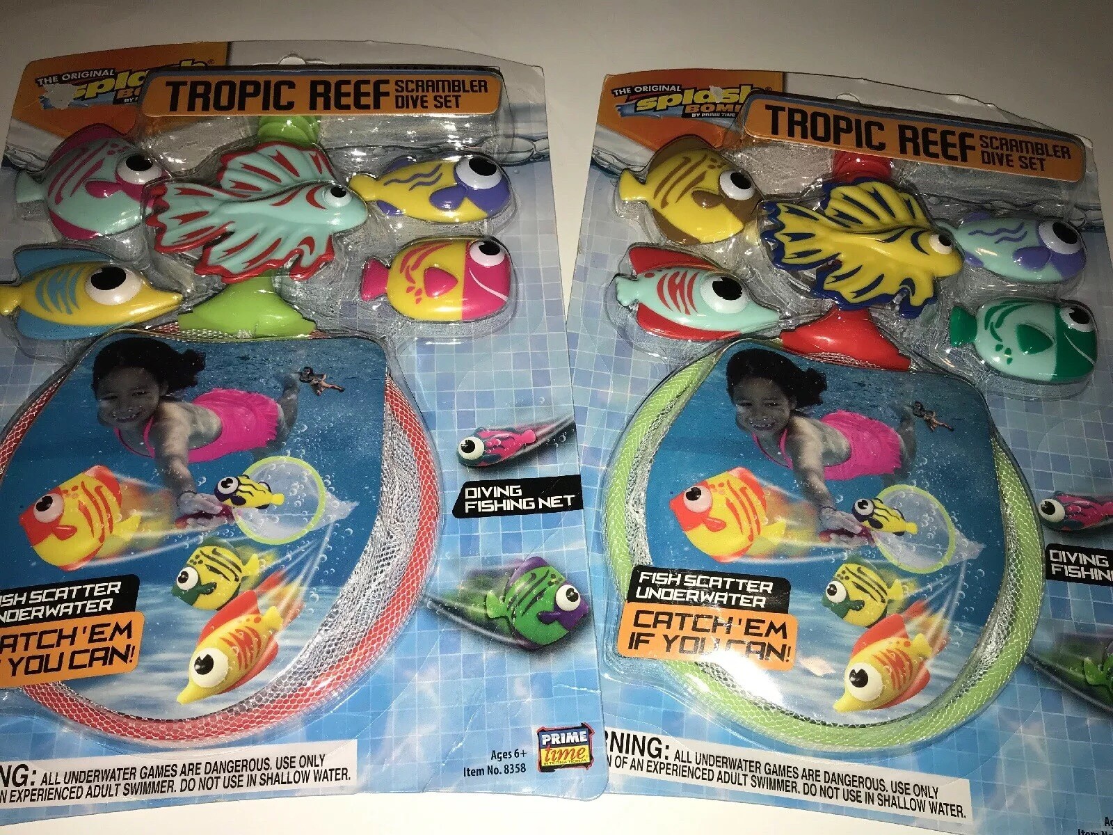 Lot Of 2 Dive N Grab Tropic Reef Scrambler Set Fun Pool Dive Toy for ...
