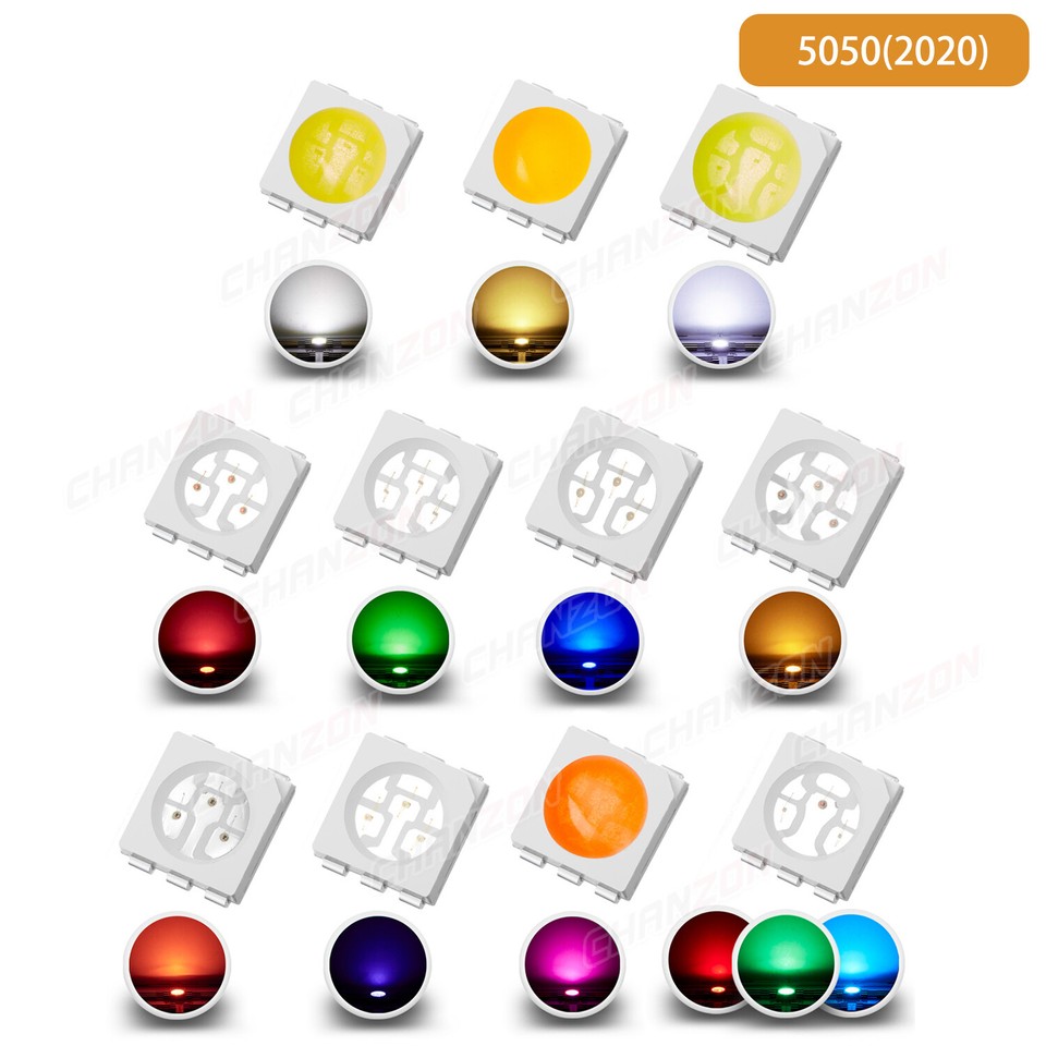 100PCS 0402 0603 0805 1206 3535 3528 5730 SMD LED Diode White Red Green ...