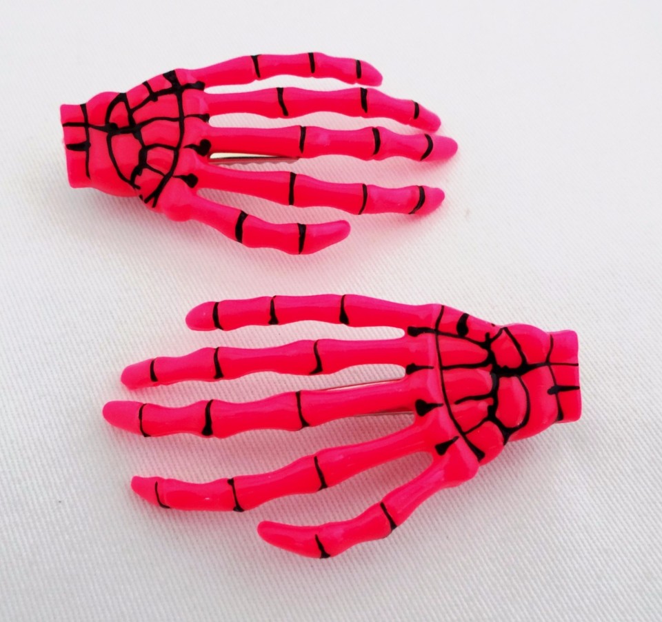 Halloween Hair Clips Skeleton Hand Plastic Zombie Hands Metal Clips | eBay