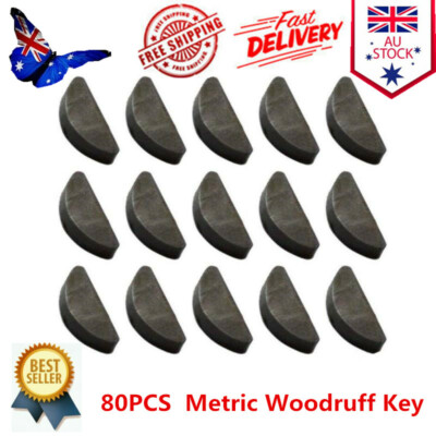 80PC Metric Woodruff Key Assortment Half Circle Moon Gear Pulley Shaft ...