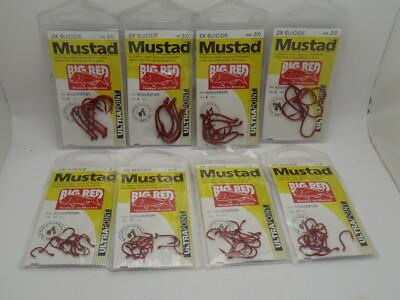 2pk Mustad Big Red 2X Suicide Hooks Snapper Fishing 92554NPNR Chose ...