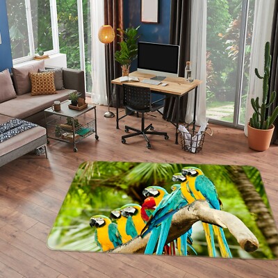 3D Blue Color Parrot O3203 Animal Non Slip Rug Mat Elegant Photo Carpet ...