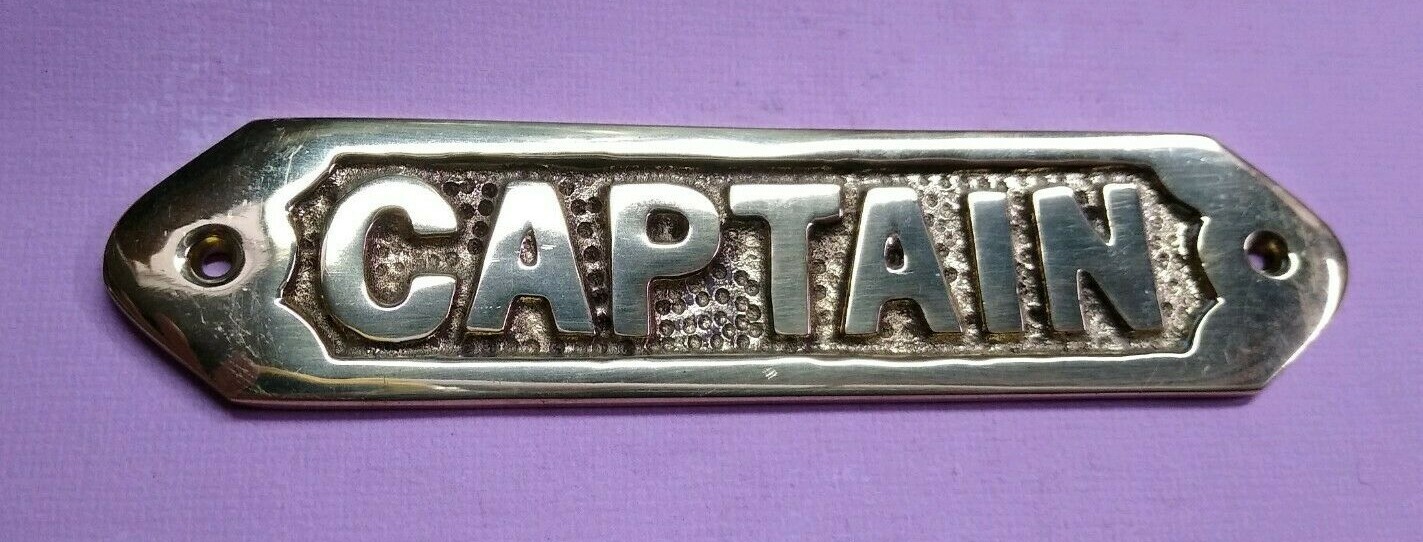 Shore House Brass Sign ~ CAPTAIN Door Plaque~ Nautical Ship Boat Beach ...