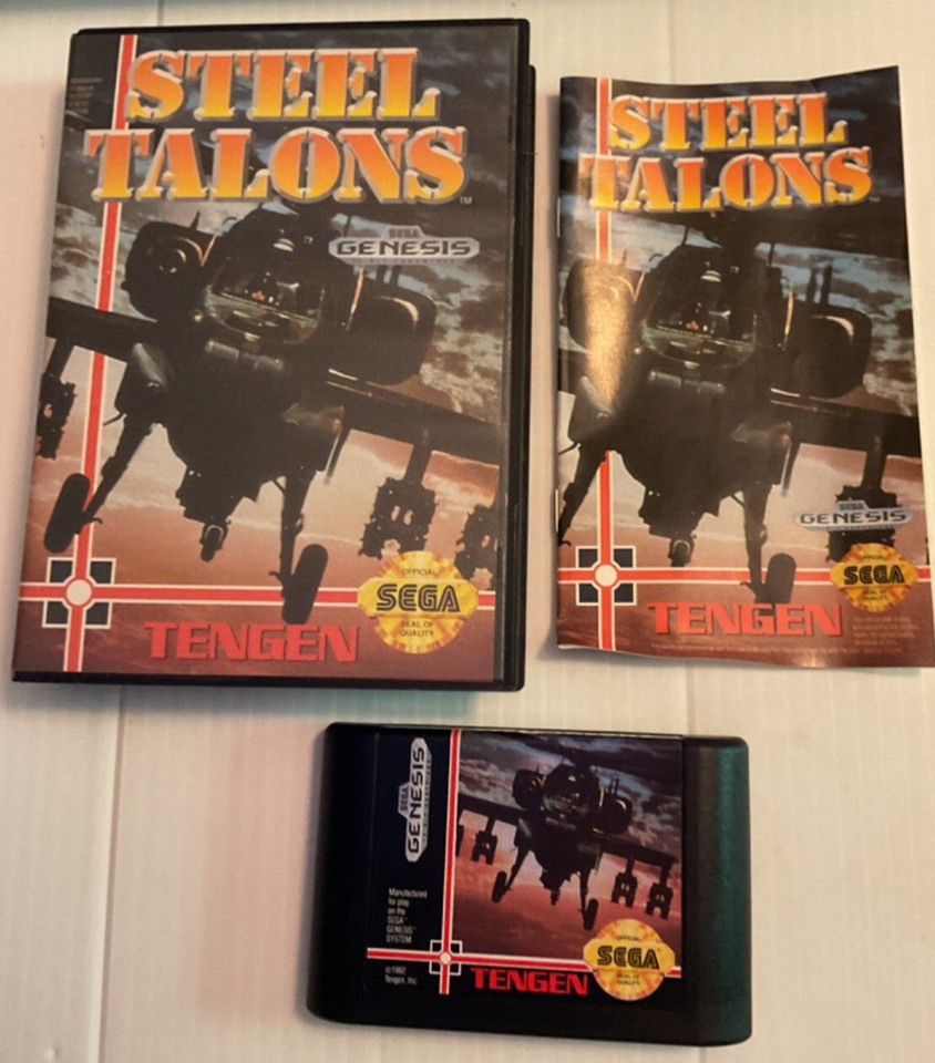 Steel Talons Sega Genesis, 1992 Complete In Box CIB Tested Tengen ...