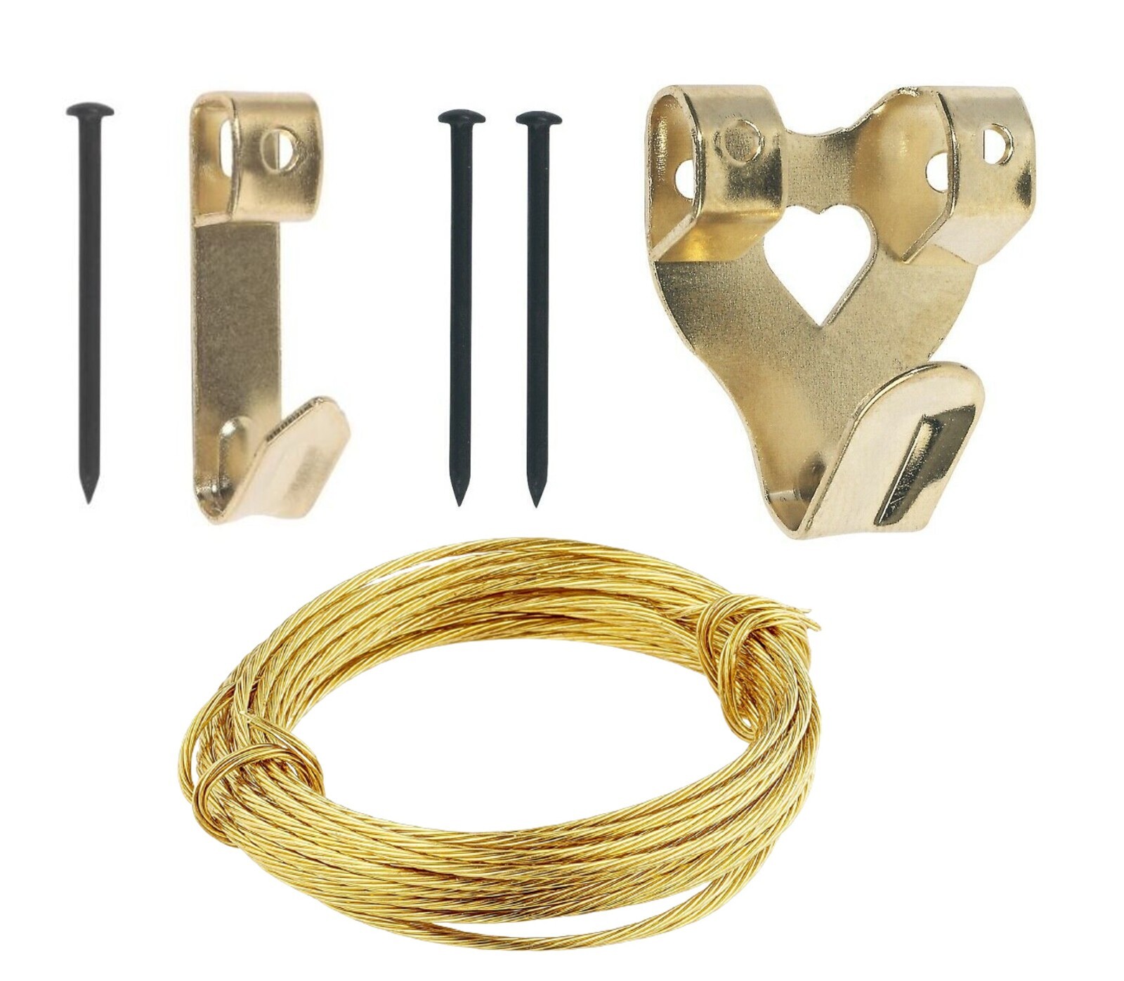 Picture Hooks Strong Brass Wall Hooks With Pins Hook Single Double Pins ...