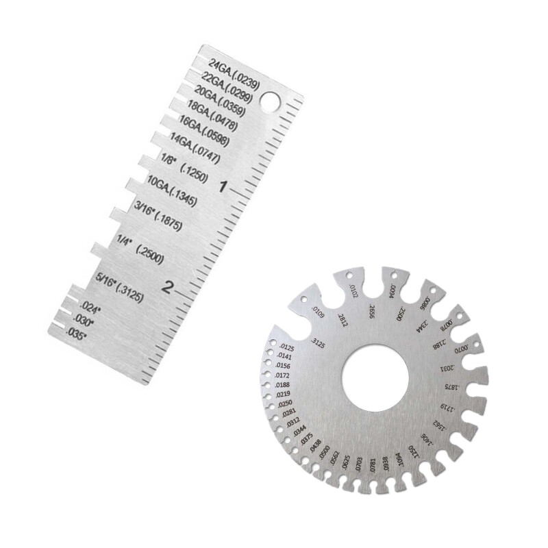 2Pcs Wire Gauge Measurement Tool Stainless Steel Thickness Sheet Metal ...