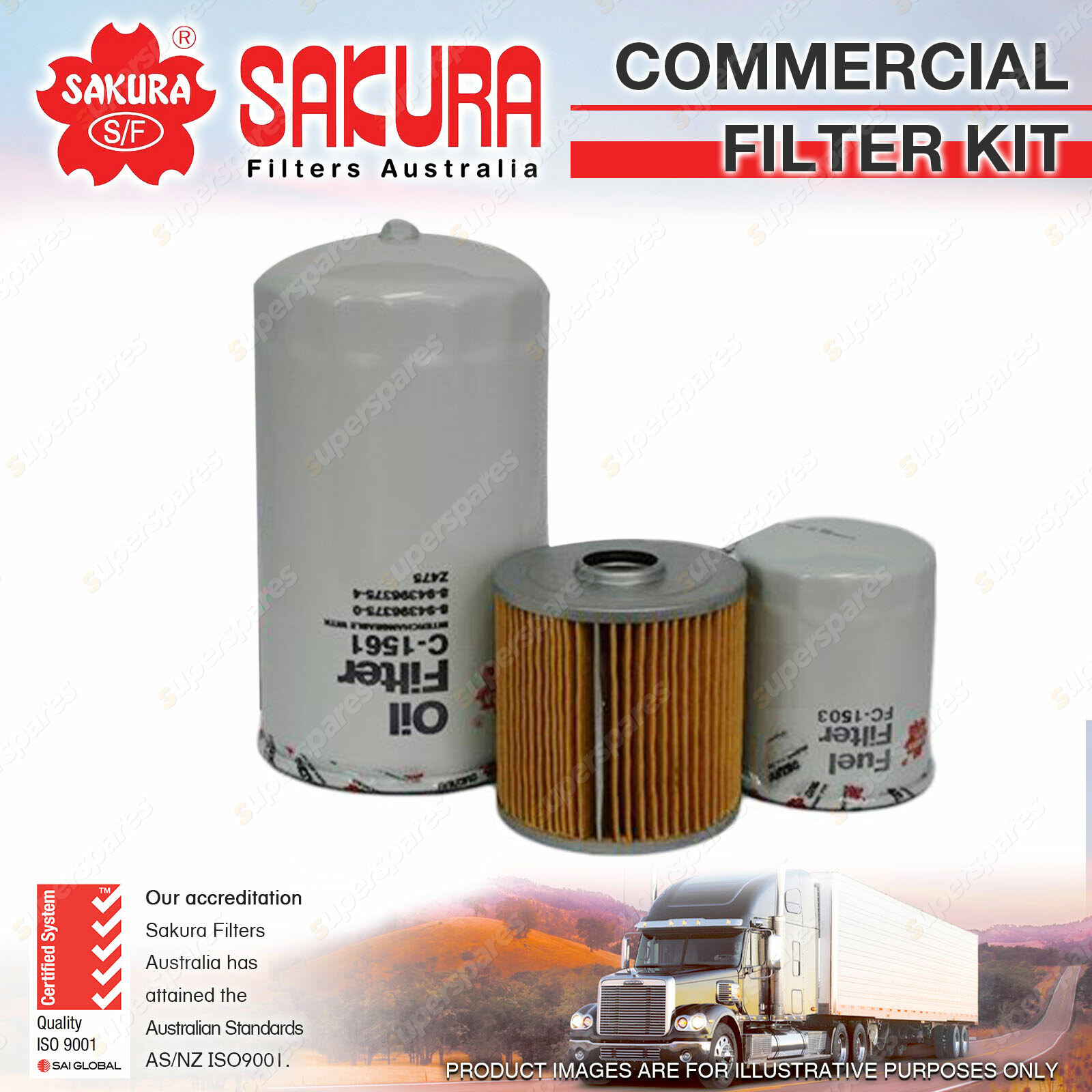 Sakura Commercial Filter Kit for Isuzu FRD34 FRR34 FSR32 FSR34 FSS34 ...