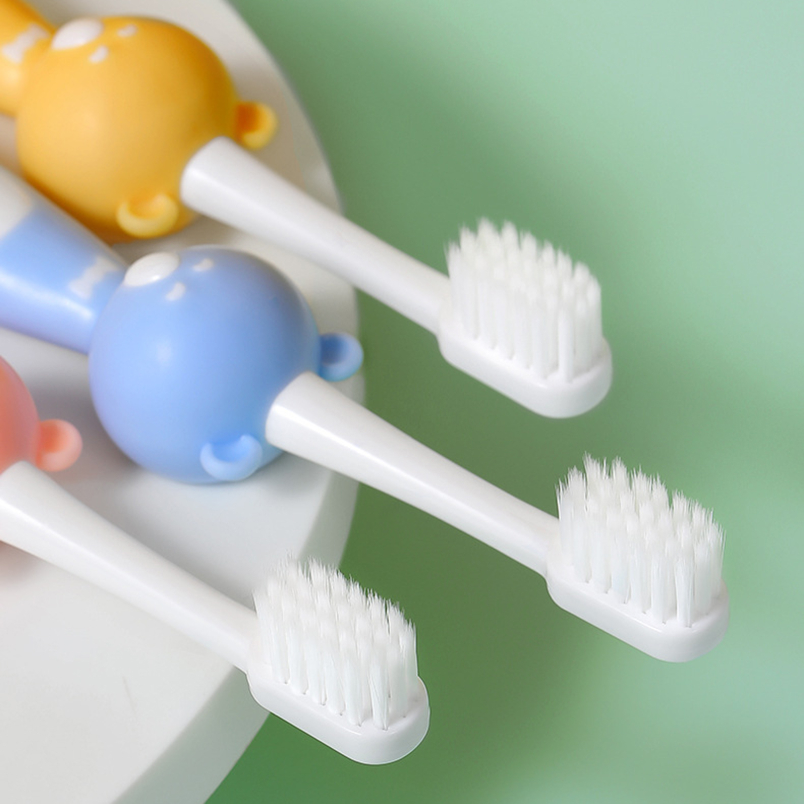 3pcs Teeth Cleaning Toothbrushes Bpa-free Dental Caring Cartoon Bear ...