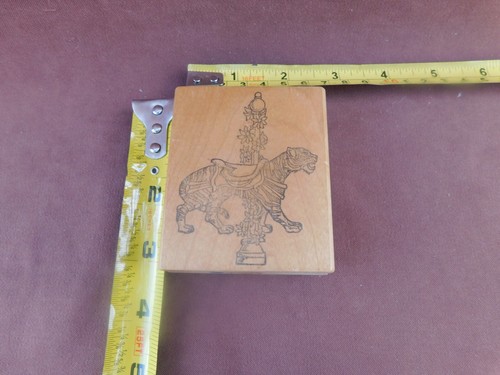 Posh Impressions Tiger Carousel Rubber Stamp 3" x 2 5/8" | eBay