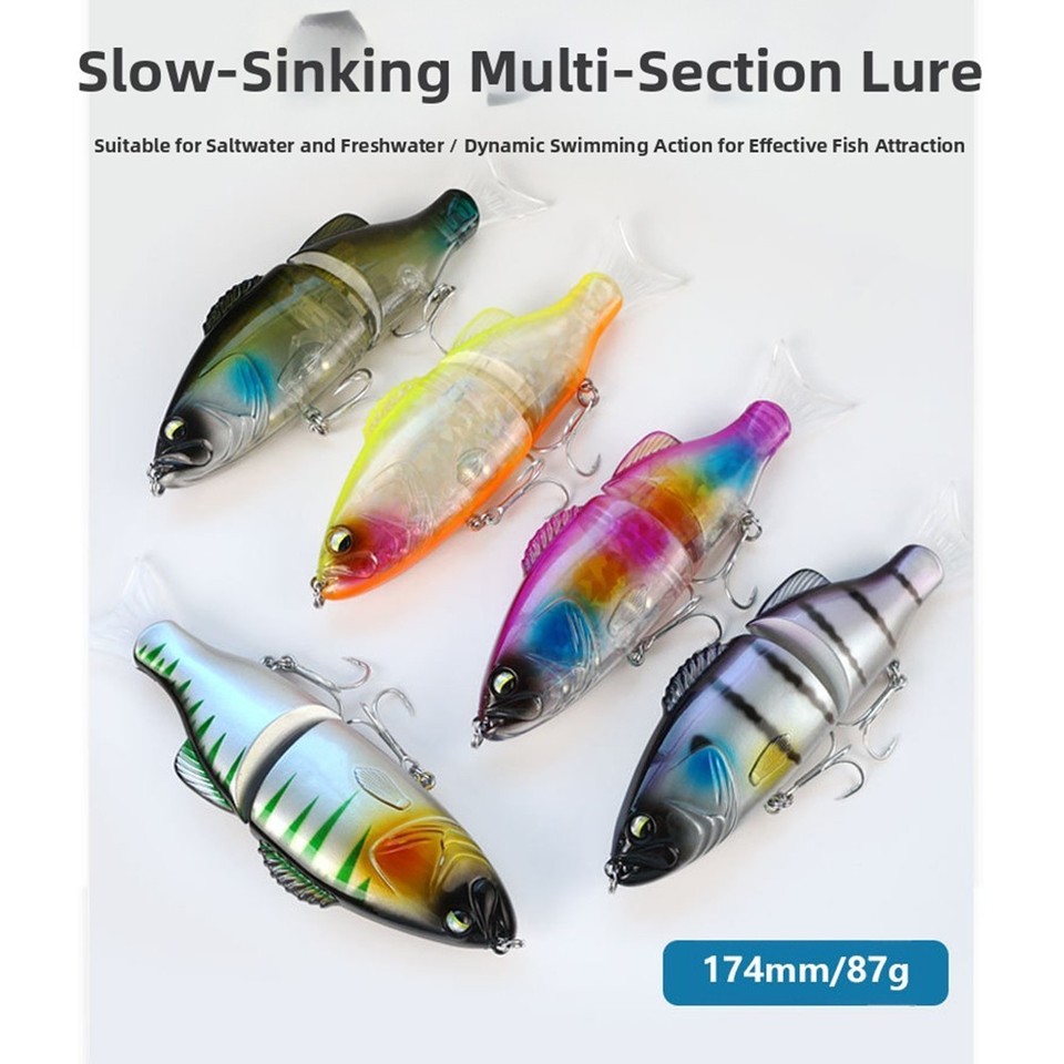 174cm Two Section Slow Sinking Bass Lure Hard Bait for Beach and Rock ...