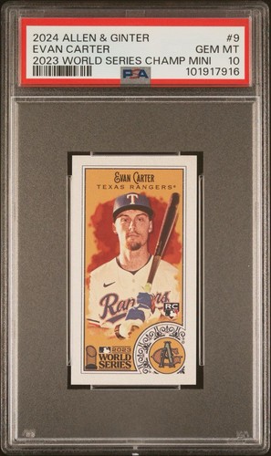2024 Allen & Ginter #9 EVAN CARTER RC World Series Mini SSP 1:7,897 PSA ...