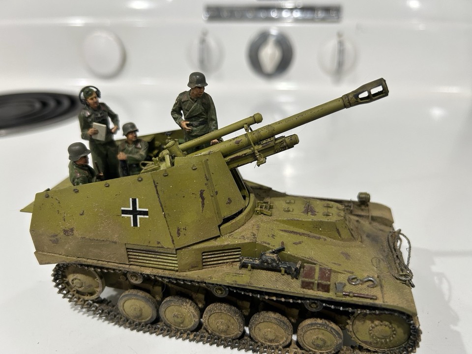 Pro Built & Painted 1/35 Scale WWII German 105mm SPG Wespe Italian ...