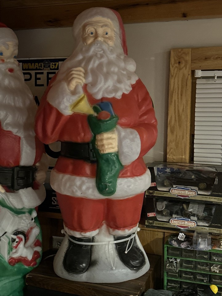 Vintage Blow Mold Santa Claus 40 In. Christmas Yard Decor Lights Up | eBay