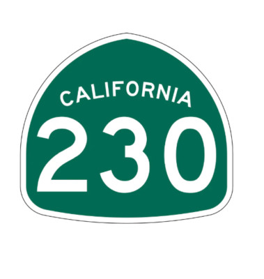 12" california state route 230 highway sign bumper sticker decal usa ...