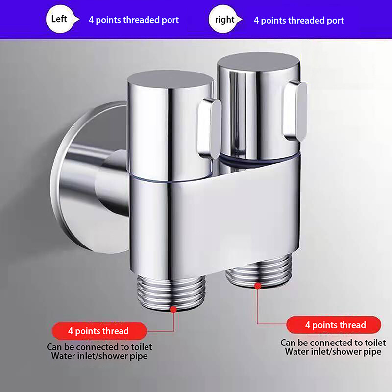 Zinc Alloy Control Angle Valve Wall Mount One In Two Out Triangle Valve ...