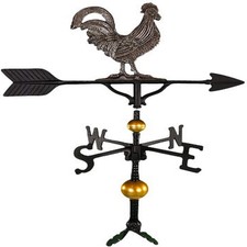 rooster chicken roof mounted weathervane black wrought iron made in usa ...