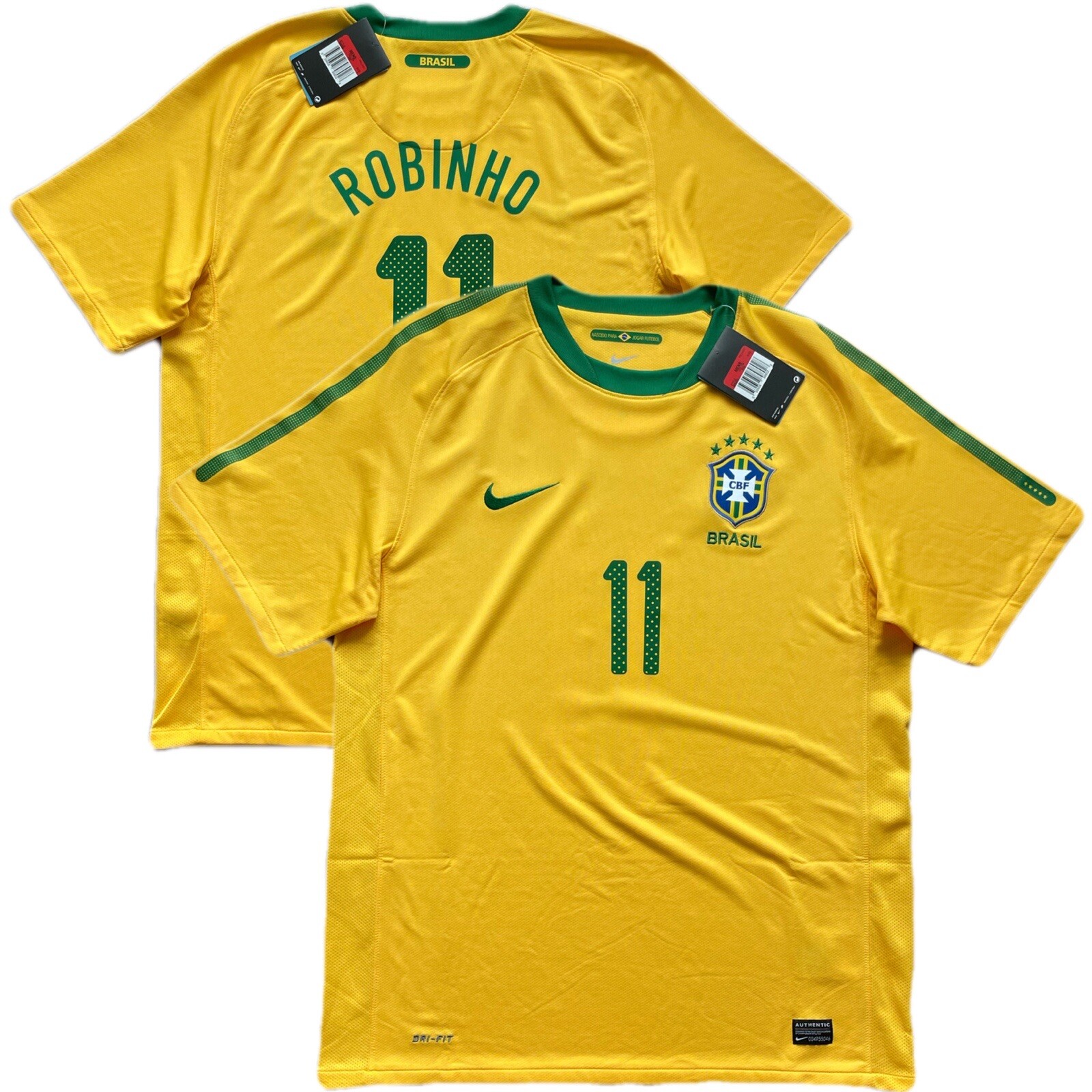 2010/11 Brazil Home Jersey #11 ROBINHO Large Camiseta Nike World Cup ...