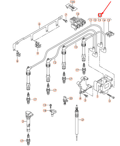 NEW AUDI A1 8X IGNITION LEADS 1 SET CYLINDERS 1-4 03F905409C OEM NO ...
