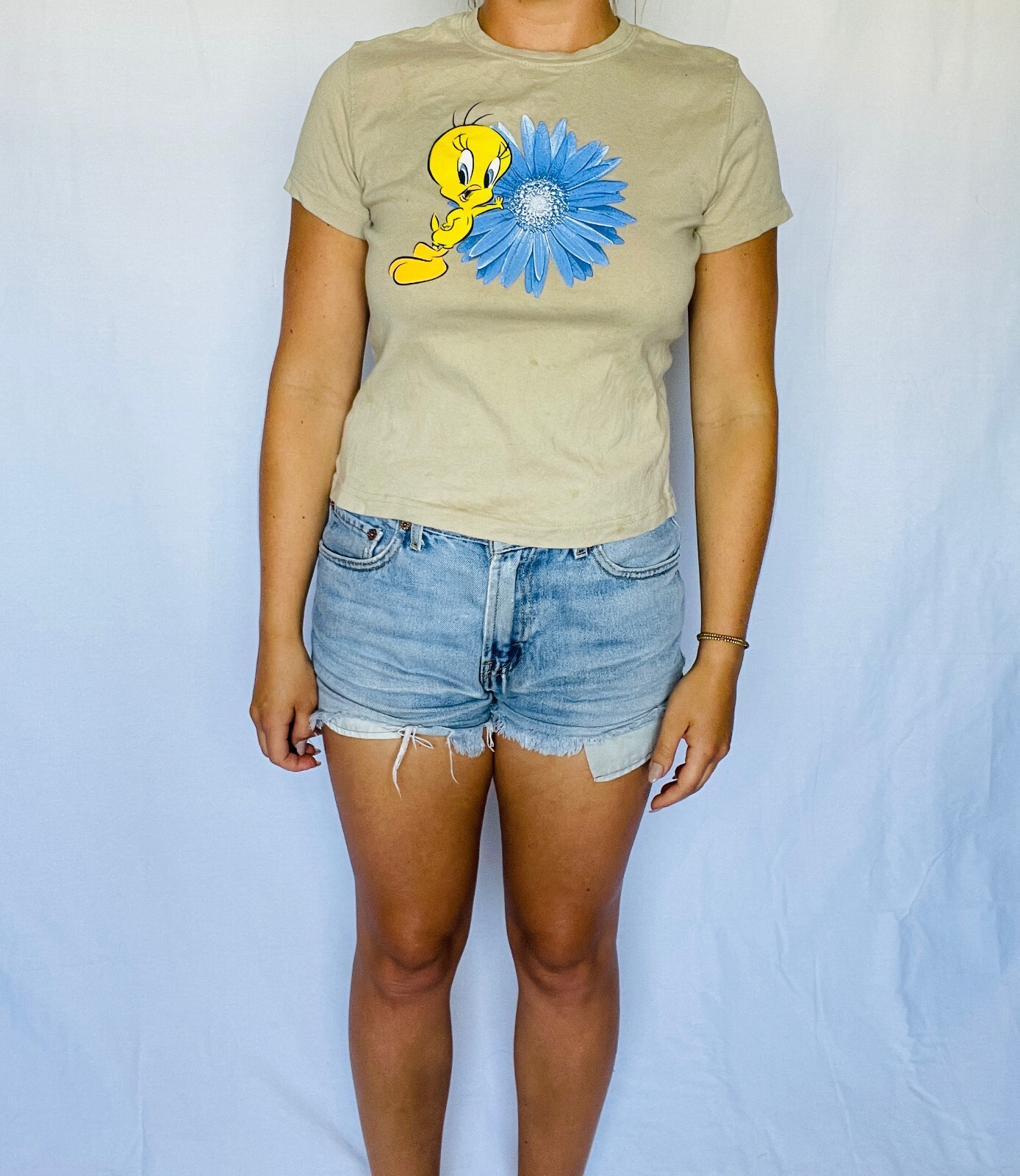 Vintage Y2K Looney Tunes Floral Tweety Bird Graphic T… - Gem