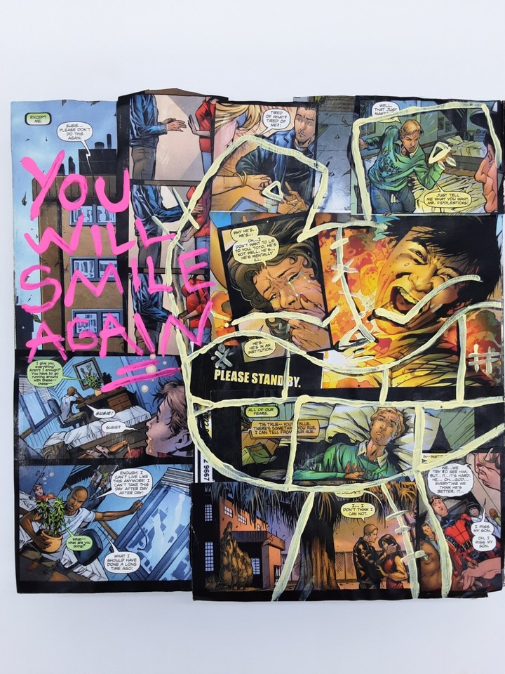 original Graffiti CAT character Collag art canvas by NYC street artist ...