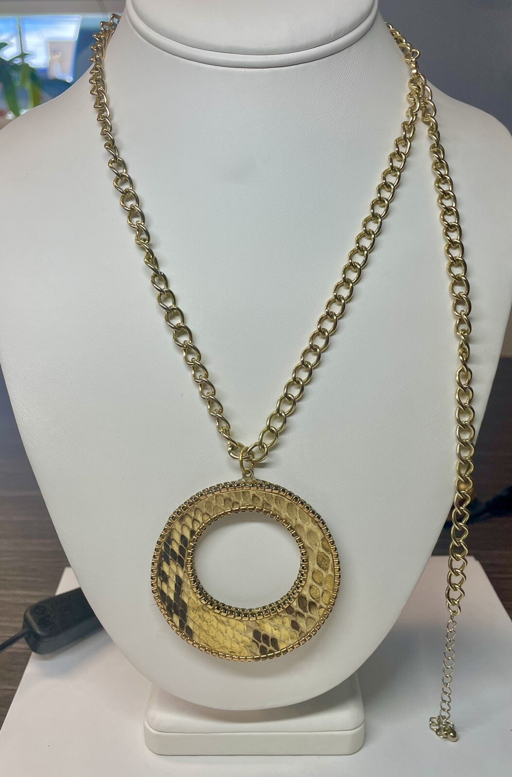 Rare Vintage 1980 Deanna Hamro Python Pendant Necklac… - Gem