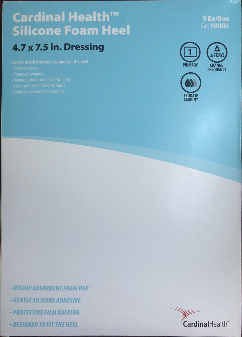 Cardinal Health Silicone Foam Heel 4.7”x7.5” Dressing. Box/5. NIB ...