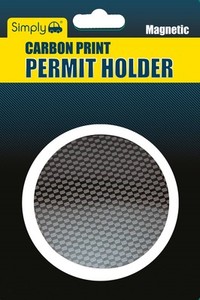 Carbon black Magnetic Car Tax Disc Holder for all cars windscreen ...