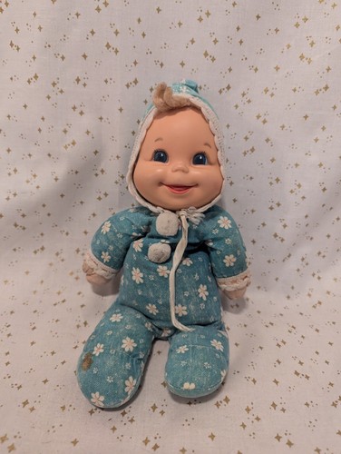 Vintage Mattel Booful Beans 1970 Baby Doll blue with flowers pom pom | eBay